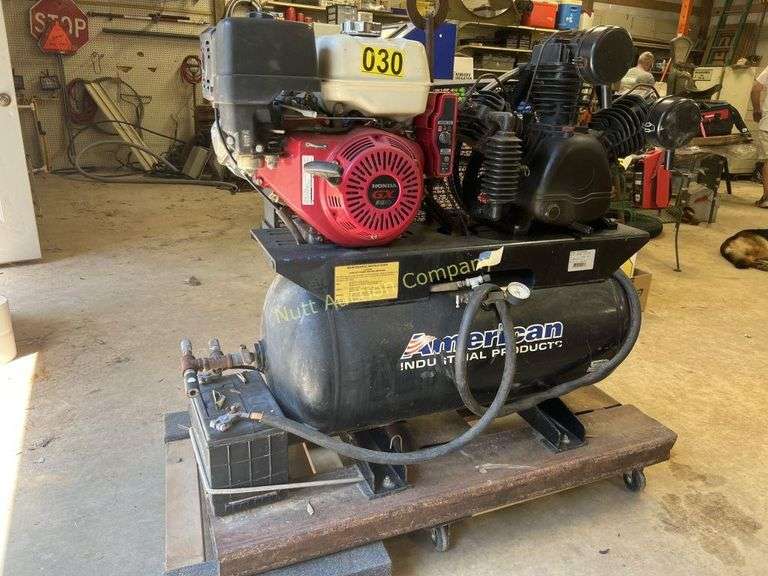 American Industrial Gas Powered Air compressor 30 gal tank, electric ...