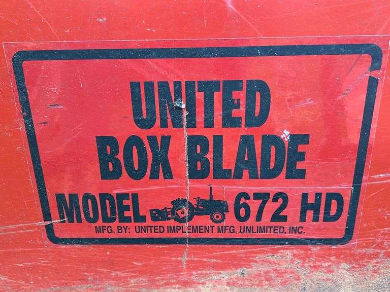 United Box Blade Model# 672HD, 72" Wide, 3 Point - NW Asset Services