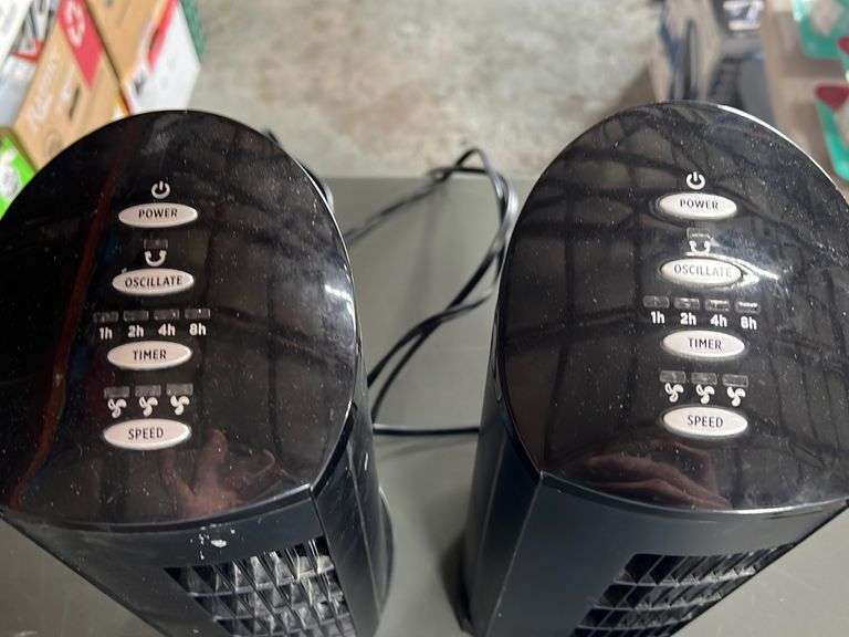 (2) InterTek Cascade Electric Fans 12"H - Used - NW Asset Services