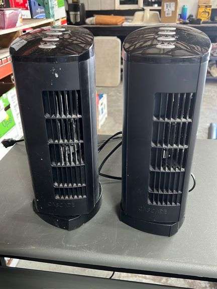 (2) InterTek Cascade Electric Fans 12"H - Used - NW Asset Services