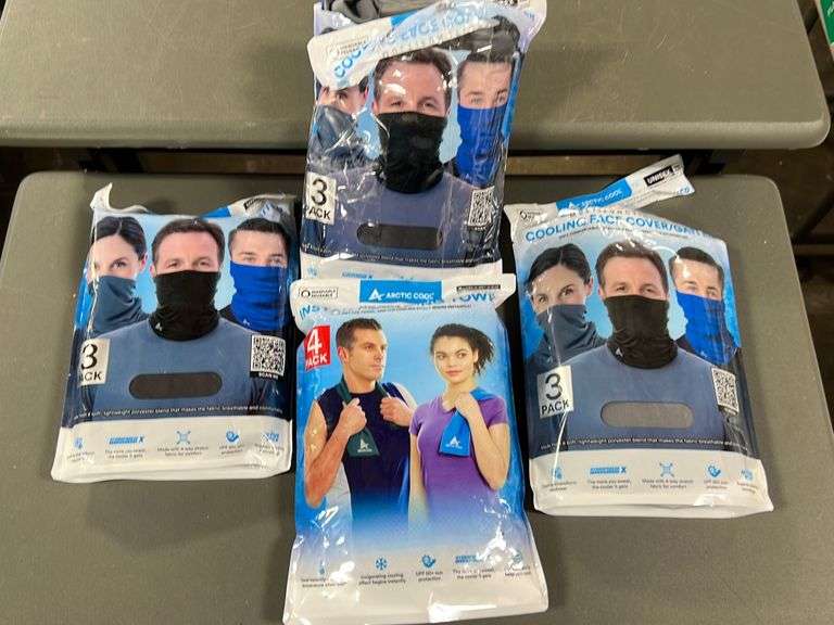 (3) Artic Cooling Face Cover/Gaiter & Artic Cool 4pk Instant Cooling ...