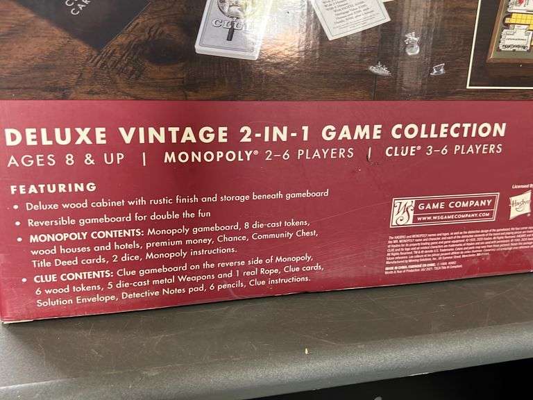 Monopoly & Clue Deluxe Vintage 2-in-1 Game Collection Set - NW Asset ...