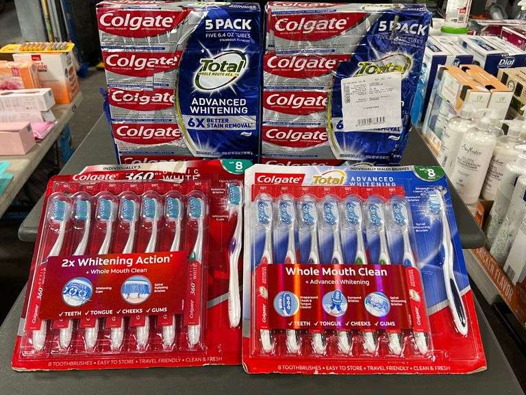 (2) 5pks of Colgate Total Advanced Whitening Toothpaste & (2) 8pks of ...