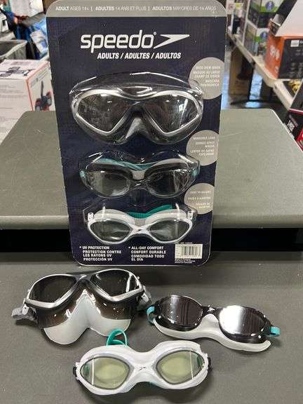 (2) Speedo 3 Google Mask Set - Adult Size - NW Asset Services