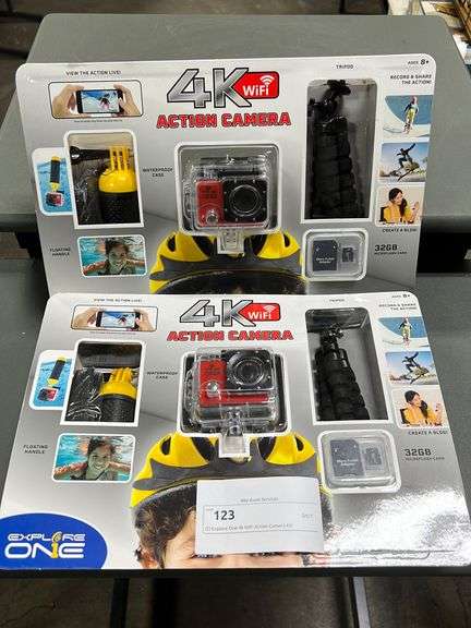 (2) Explore One 4k WiFi Action Camera Kit - NW Asset Services