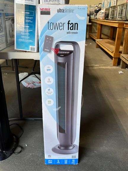 Seville Ultra Slim Line Tower Fan w/ Remote - NW Asset Services