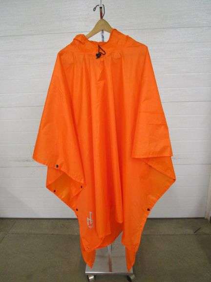 Blaze Orange Rain Pancho - Oberman Auctions