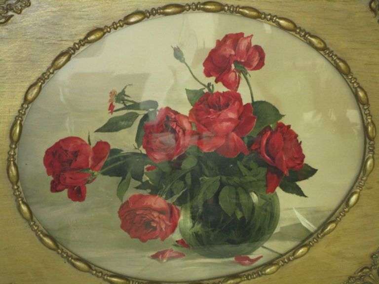 Framed Roses Still Life Print - Oberman Auctions