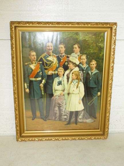 Framed Kaiser Wilhelm II & Family Print - Oberman Auctions