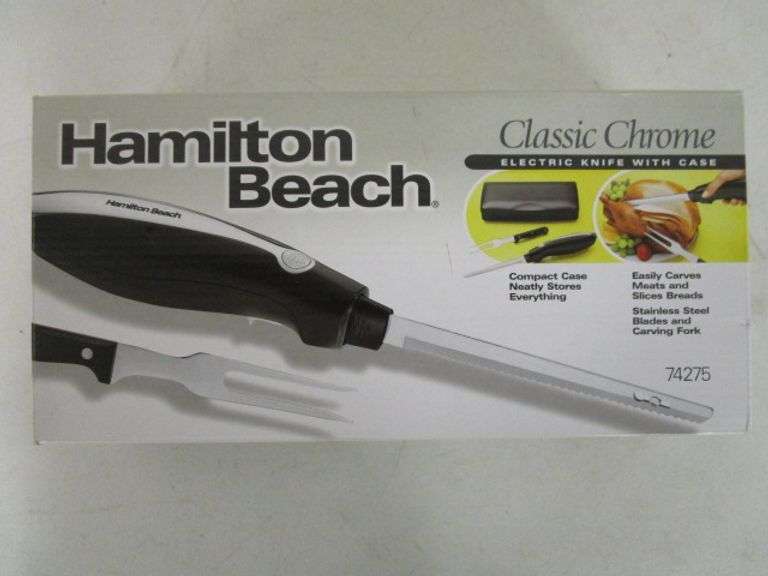 Hamilton Beach Classic Chrome Electric Knife - Oberman Auctions Hamilton Beach Classic Chrome Electric Knife - Oberman Auctions