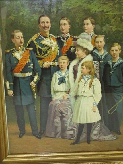 Framed Kaiser Wilhelm II & Family Print - Oberman Auctions