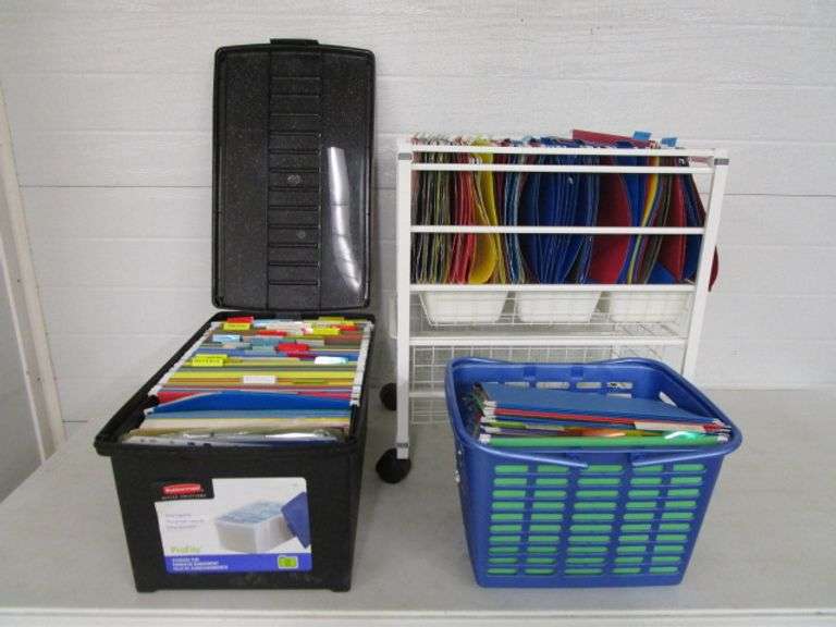 Steel Hanging File Stand, Rubbermaid Hanging File Box & Folders ...