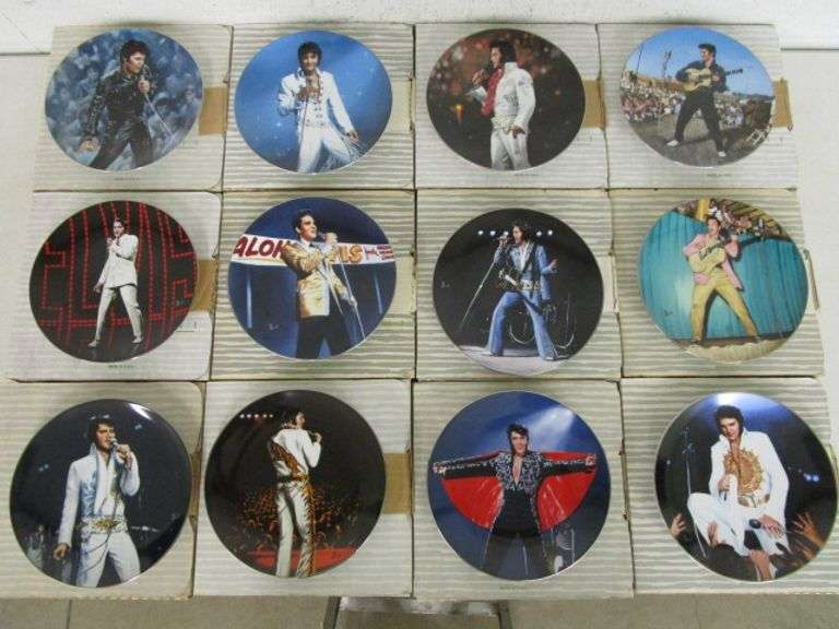 12 - Elvis Presley Collector Plates - Oberman Auctions