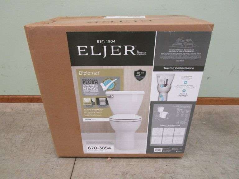 Eljer White Diplomat Toilet - Oberman Auctions