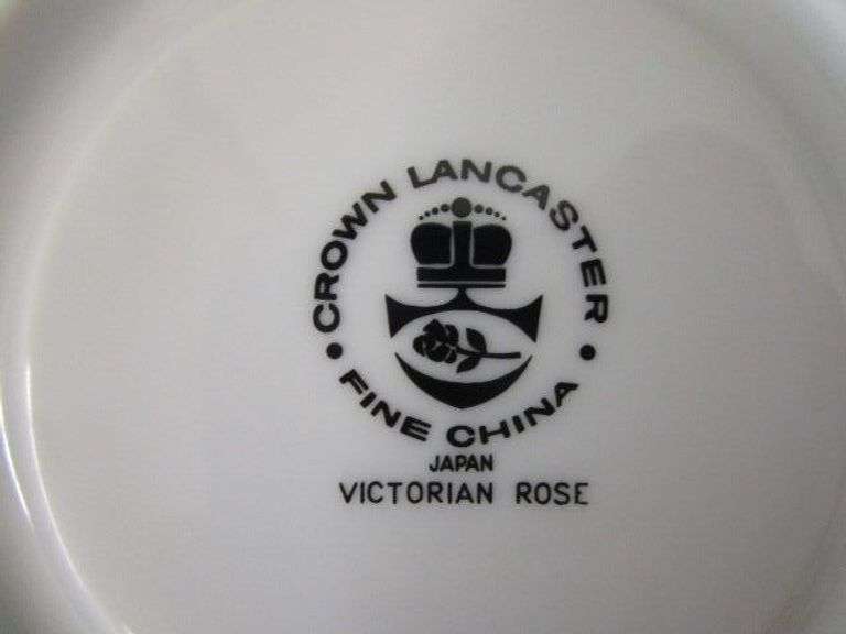 60 Pc. Set of Crown Lancaster Victorian Rose Dinnerware - Oberman Auctions