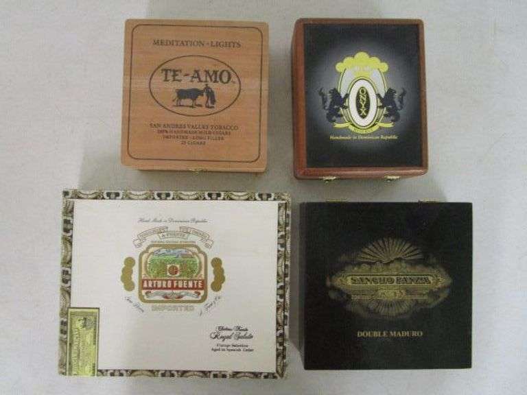 16 - Wood & Cardboard Cigar Boxes - Oberman Auctions