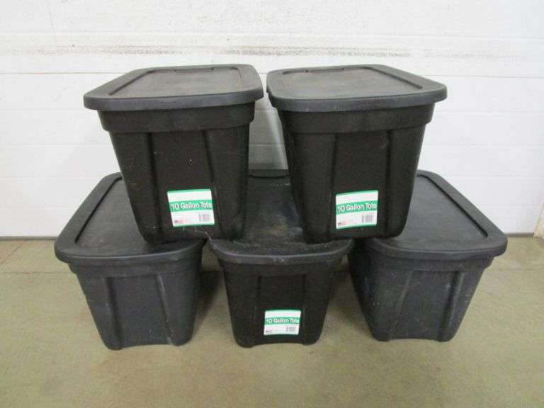 5 - 10 Gallon Storage Totes w/Lids - Oberman Auctions