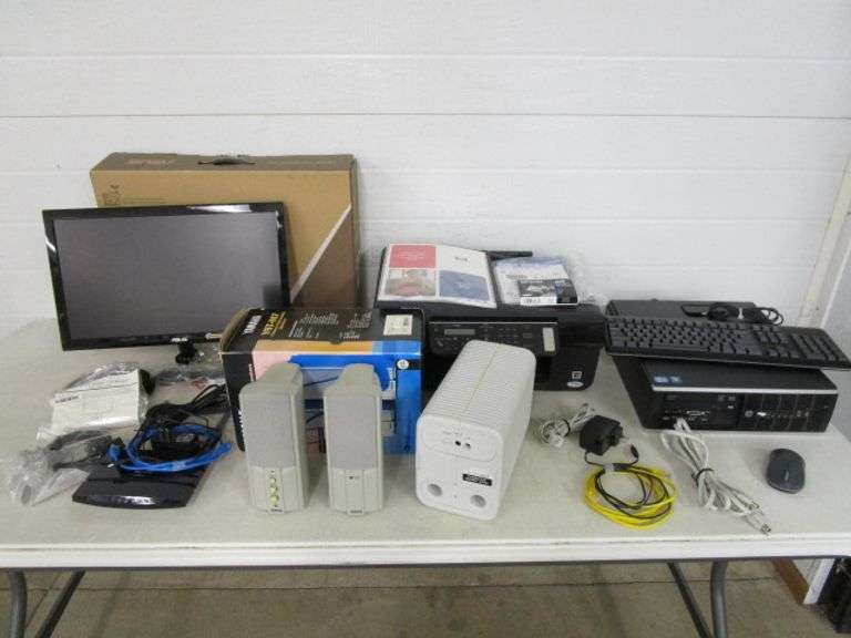 Computer, Monitor, Printer, Speakers, Router - Oberman Auctions
