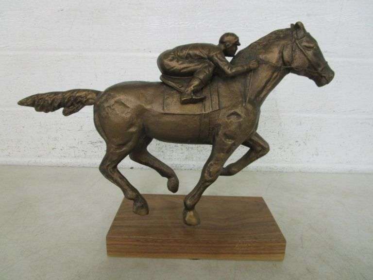 Bronze "Stretch Run" Sculpture by Peter San Fillippo - Oberman Auctions