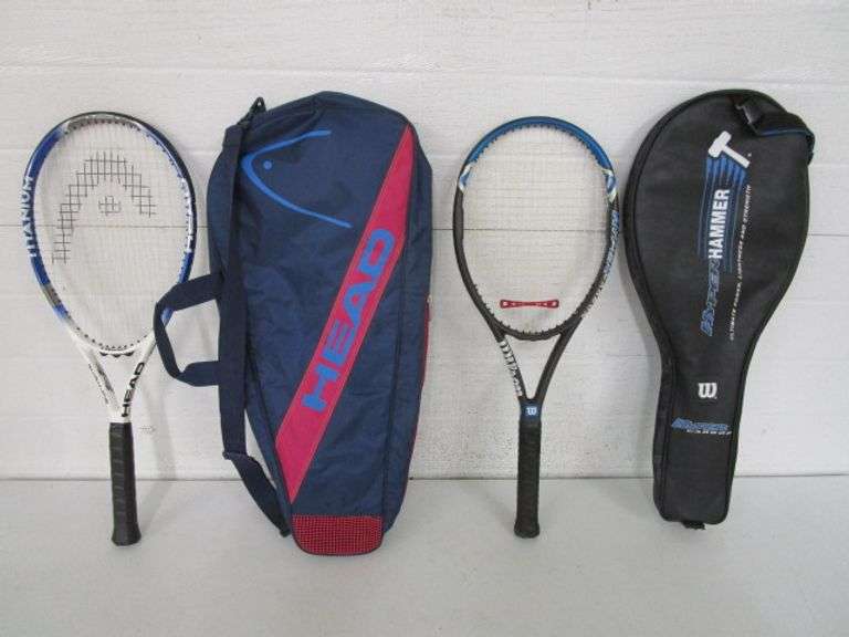 Head & Wilson Tennis Rackets w/Cases - Oberman Auctions