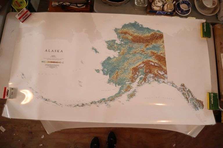 Alaska laminated wall map - Pacific Auctions And Appraisals