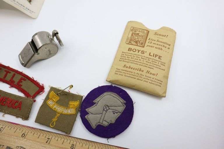 Boy Scout Memorabilia; 1939 & 1940 Member Cards, Western Pocket Knife ...