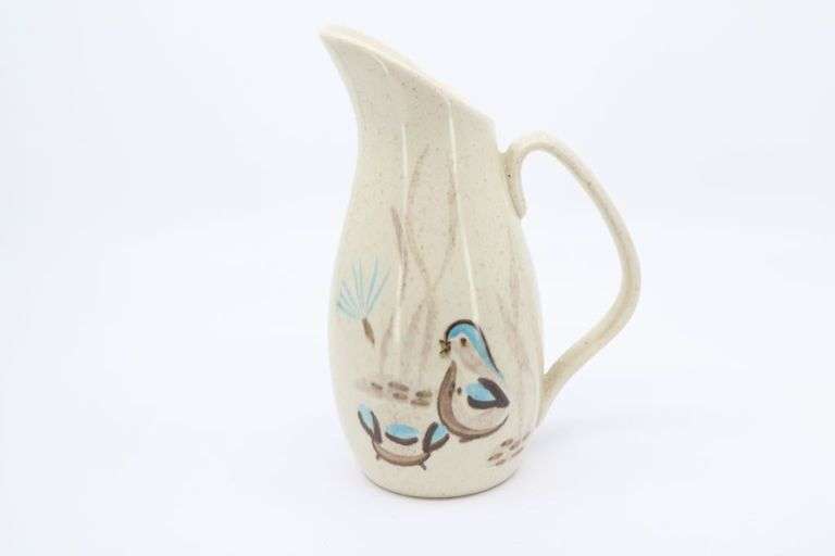 Red Wing Usa Blue Bird Stoneware Pitcher, 7"h - Pacific Auctions And ...