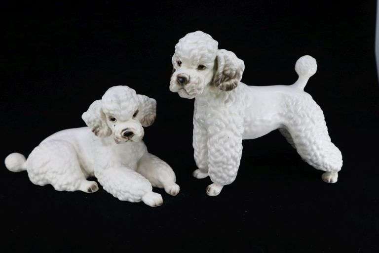 Pair Vintage Ceramic Poodles - Pacific Auctions And Appraisals