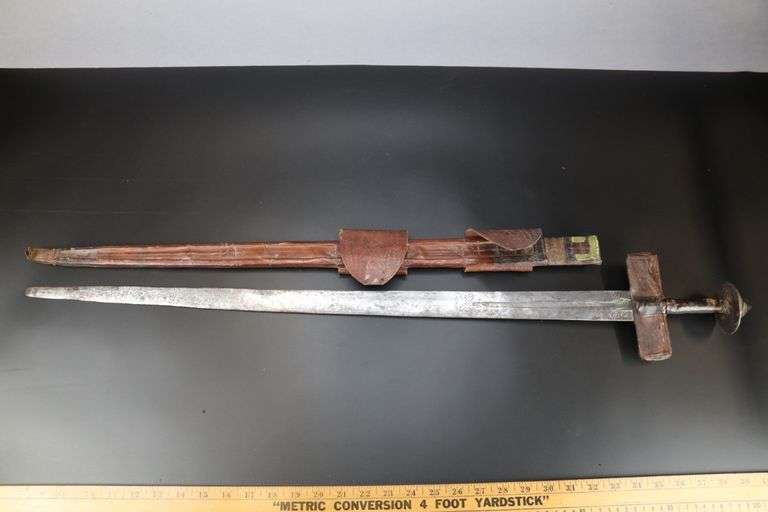 NORTH AFRICAN TUAREG TAKOUBA SWORD WITH SCABBARD, SWORD 35", SCABBARD ...