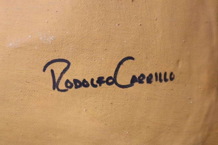 RODOLFO CARRILLO GLAZED TERRACOTTA, GIRL WITH MOON AND STARS, SIGNED ON ...