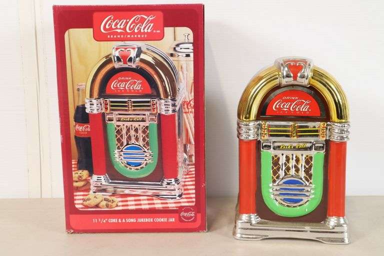 COCA COLA JUKEBOX COOKIE JAR 11.25", WITH BOX - Pacific Auctions And ...