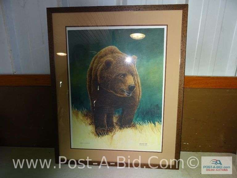 Large Framed Bear Print 3 - Elsenpeter Auctions & Real Estate, Inc. dba ...