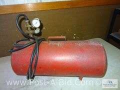 Red Air Tank, With Gauge And H - Elsenpeter Auctions & Real Estate, Inc ...