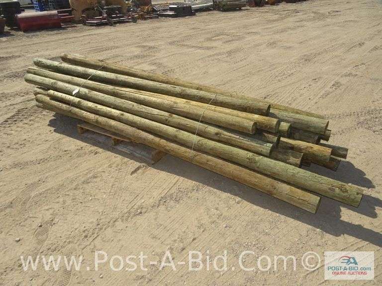 25- 4" x 10' 60 CCA Wood Posts - Elsenpeter Auctions & Real Estate, Inc ...