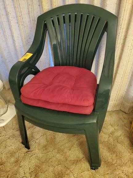 2 Resin Green Outdoor Chairs - Parrott Marketing Group