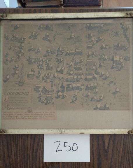 Framed pictoral 1929 image with landmarks Old DECATUR IL - Parrott ...