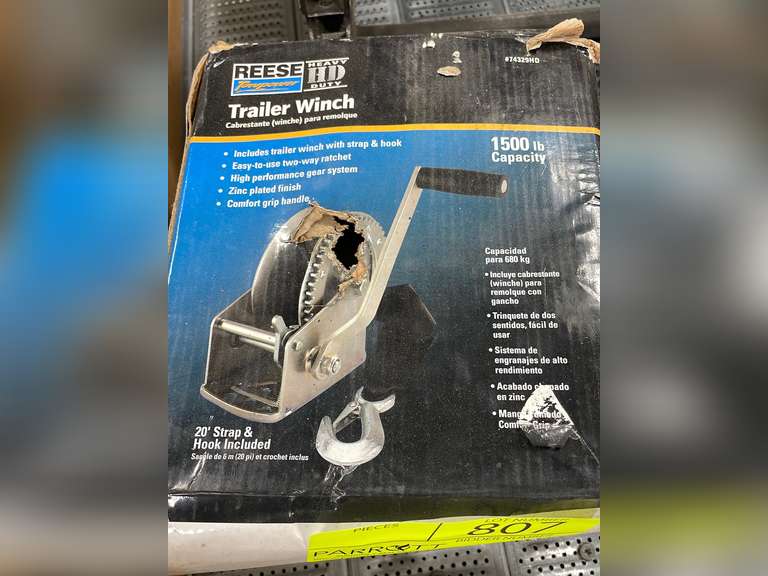 Reese Heavy Duty 1200 lb trailer winch - Parrott Marketing Group