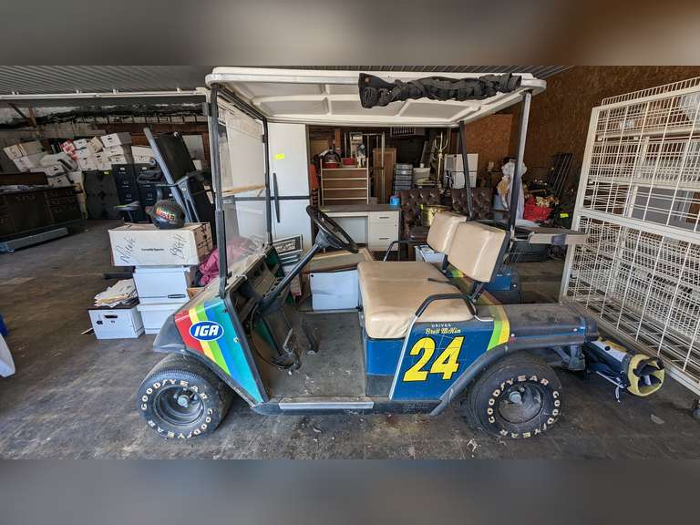 EZ-Go electric golf cart with NASCAR theme - Parrott Marketing Group