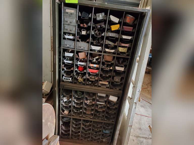 Metal cabinet full of miscellaneous hardware and parts - Parrott ...