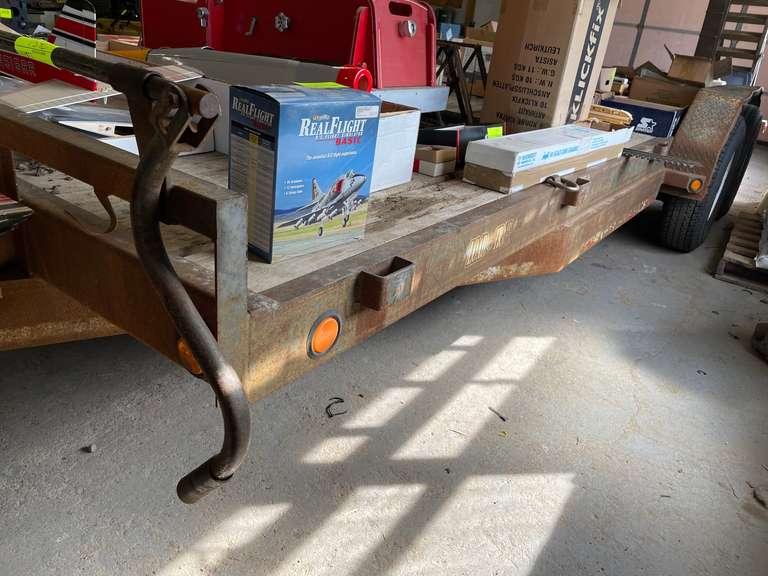 22ft Bumper Pull Tandem Axle Equipment Trailer, Fold Down Ramps, 7000lb ...