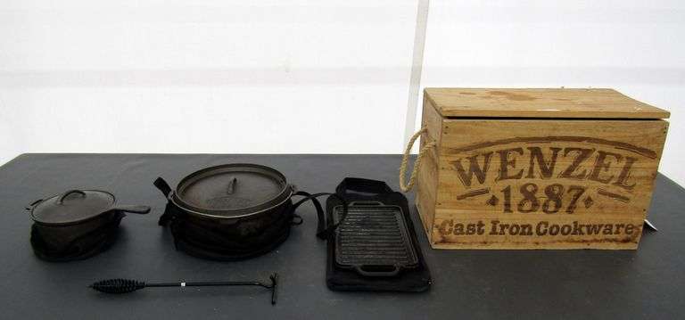 V-1029 Wenzel 1887 Cast Iron Cookware - Pickett Auction Service