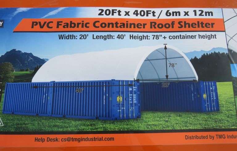 V-1509 PVC 20X40 Container Roof Shelter - Pickett Auction Service