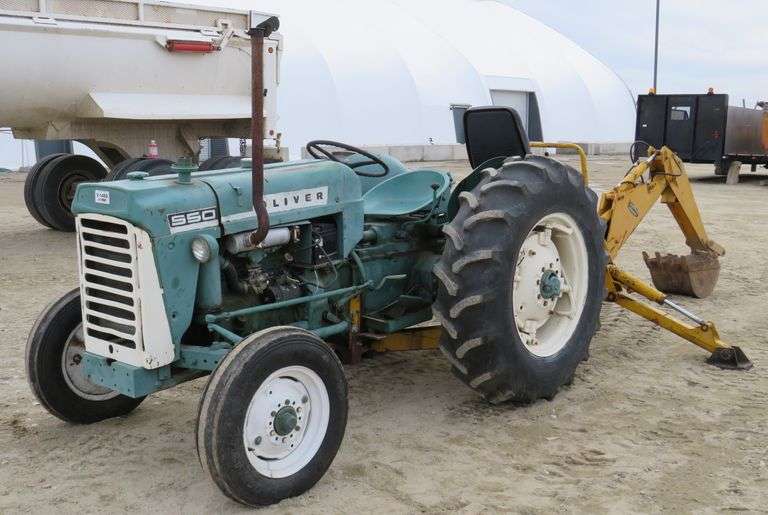 V-1469 Oliver 550 Tractor W/ Backhoe Attachment - Pickett Auction Service