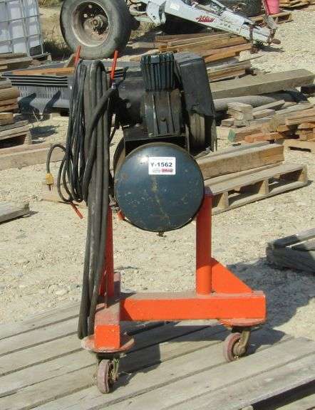 Y-1562 Air Compressor on Rolling Stand - Pickett Auction Service