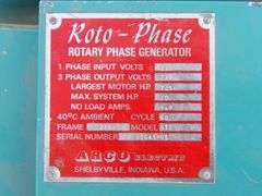 C-402 Roto-Phase Rotary Phase Generator - Pickett Auction Service