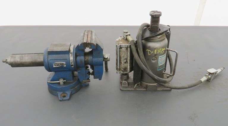 D-1745 Pneumatic Bottle Jack + Vise - Pickett Auction Service