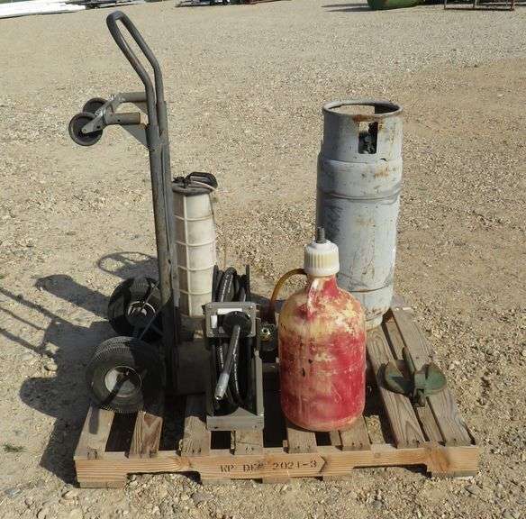 E-1626 Propane Tank + Hand Truck + Shop Stock - Pickett Auction Service