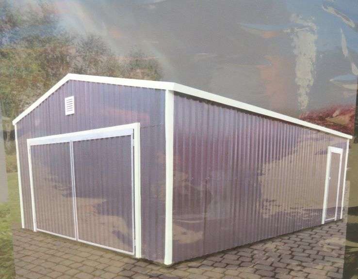 F-1512 Unused 16X24 Metal Garage Shed - Pickett Auction Service