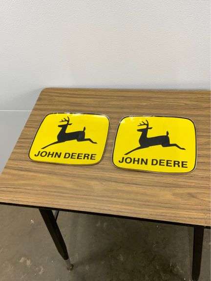 2 Vintage John Deere Decals 8” x 9” - Pat's Auction House