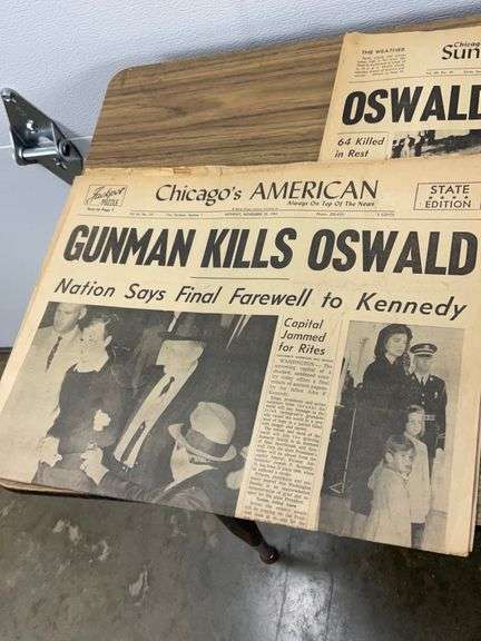 2 Original 1963 Newspapers JFK Assassination Chicago American - Pat's ...